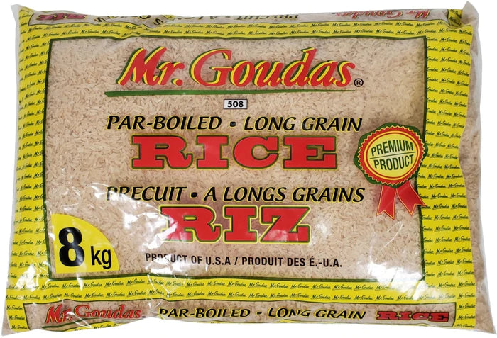 Mr. Goudas Parboiled Rice - 8kg – CaribbeanFood.Ca